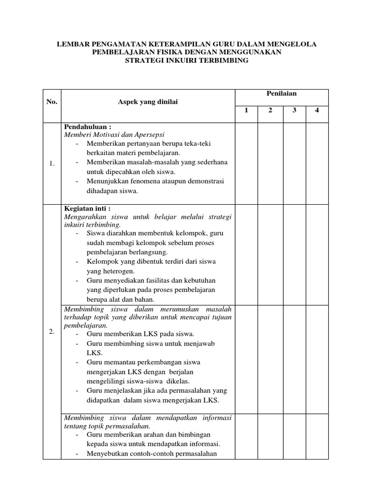 Lembar Pengamatan | PDF