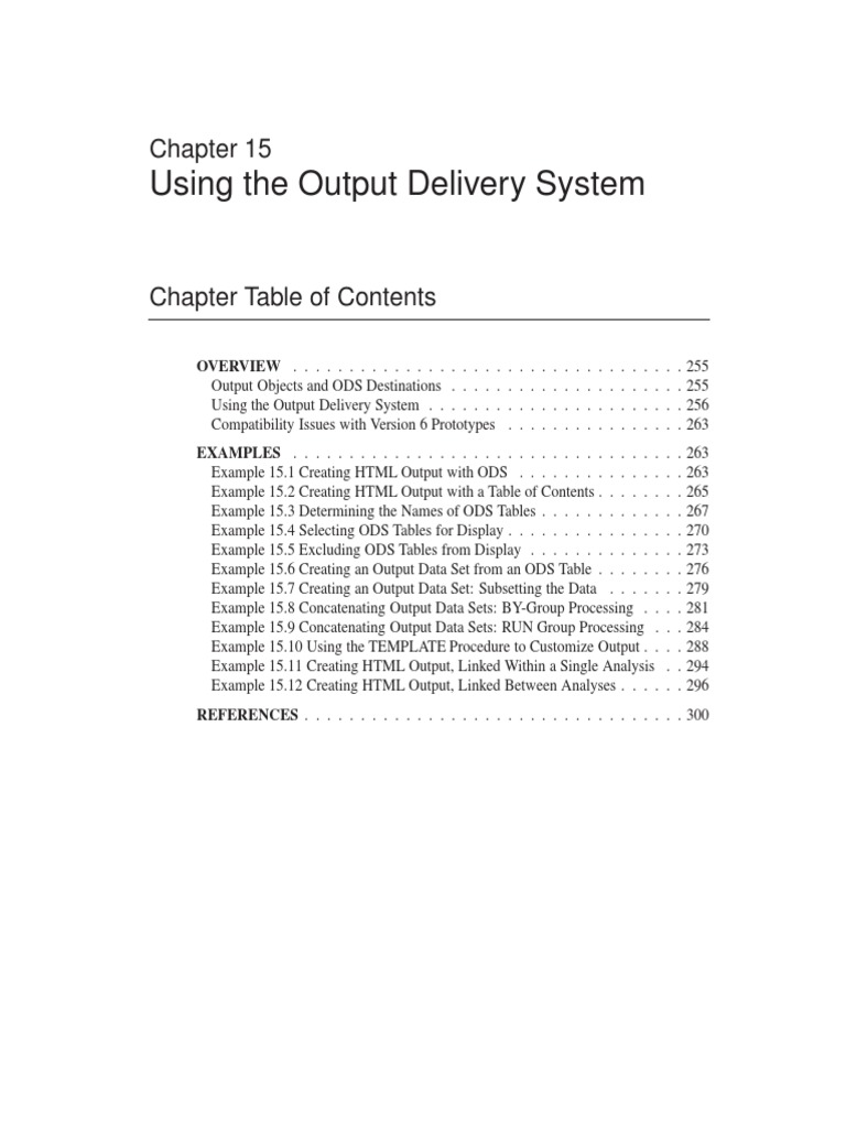 Using The Output Delivery System Overview