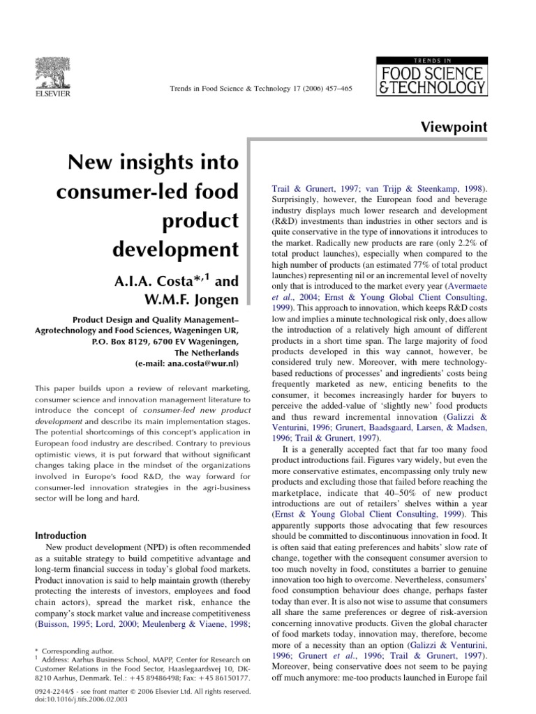 New Insights Into Consumer-Led Food Product Development | PDF | New ...