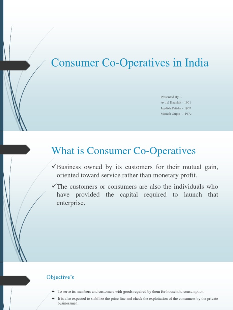 Consumer Co-Operatives in India PDF | PDF | Cooperative | Sales