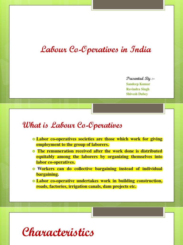 Labour Co-Operatives in India PDF | Download Free PDF | Cooperative ...