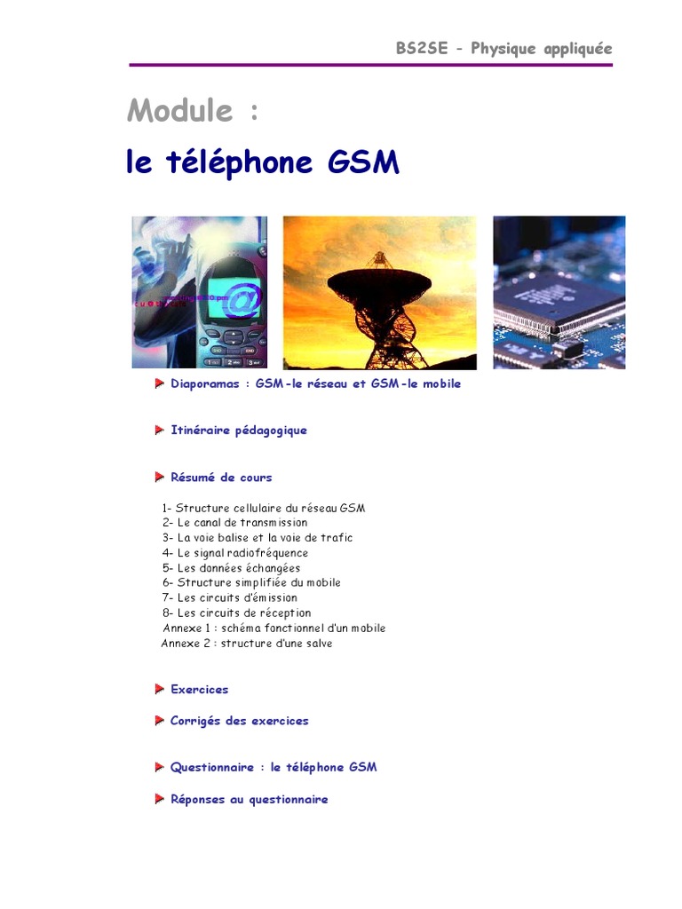 Comprendre le réseau et mobile GSM | PDF | GSM | Modulation