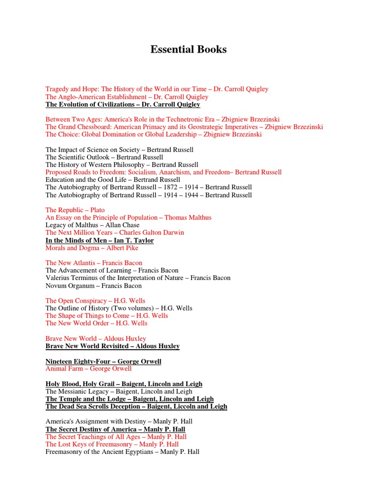 Essential Books for Critical Thinking | PDF | History