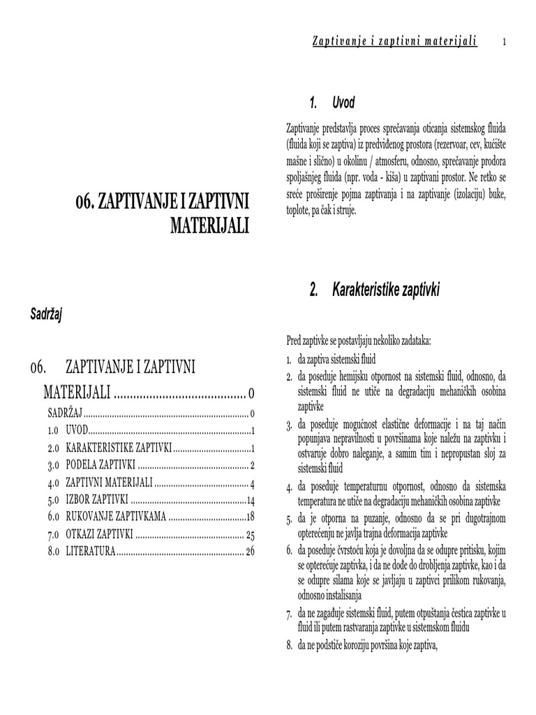 Zaptivanje I Zaptivni Materijali | PDF
