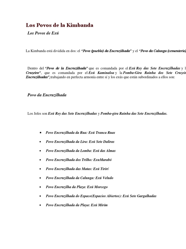 Los Povos de La Kimbanda | PDF | Religiones religiosas | Religión y ...
