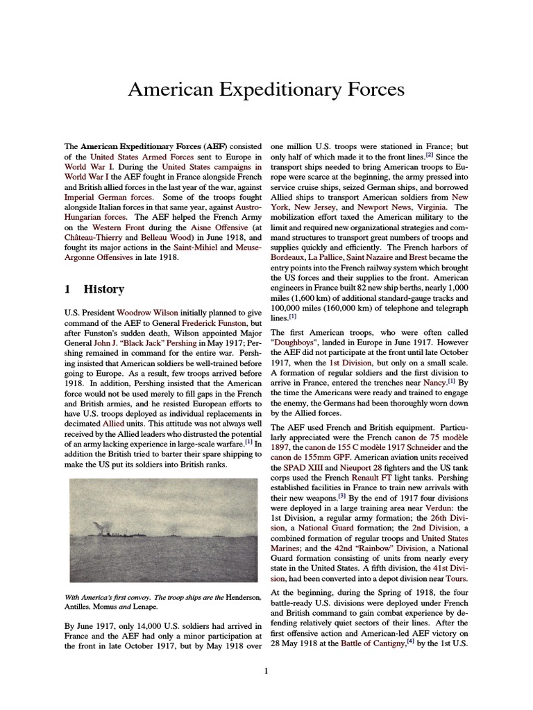 The American Expeditionary Forces in World War I: The Deployment and ...
