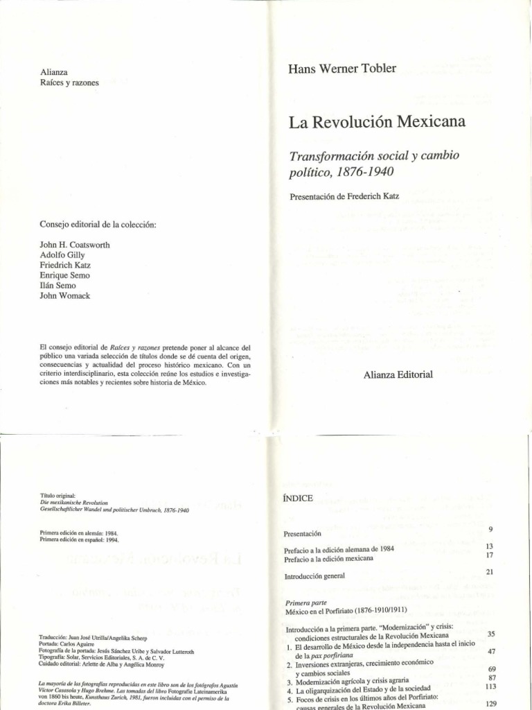 (COMPLETO) Werner Tobler, Hans - La Revolución Mexicana. Transformación ...