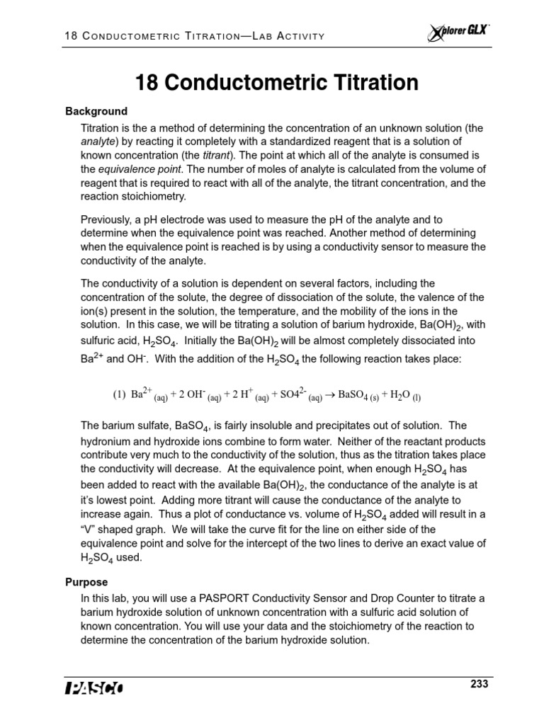 Conductometric Titration Lab Guide | PDF | Science & Mathematics