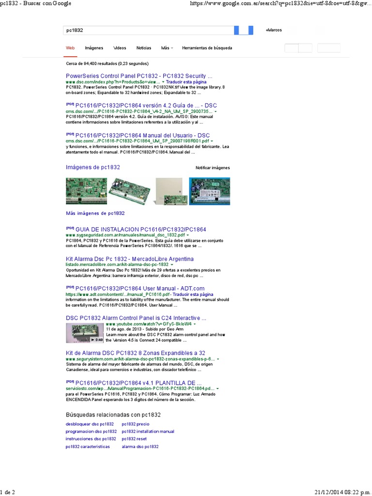 Manual de Usuario DSC PC1832 | PDF | Google | Tecnología digital