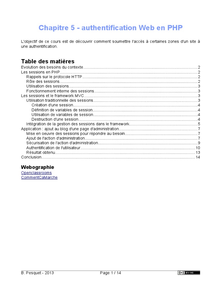 Authentification Web PHP | PDF | Cookie (informatique) | PHP