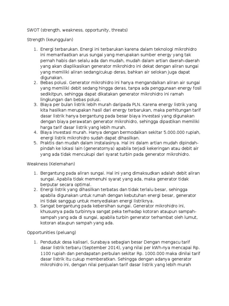 Contoh Swot | PDF