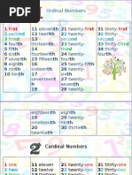 Cardinal and Ordinal Numbers Chart | PDF