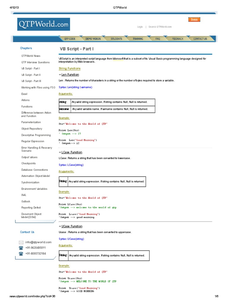 Vb Script Part I Chapters Pdf String Computer Science Parameter Computer Programming