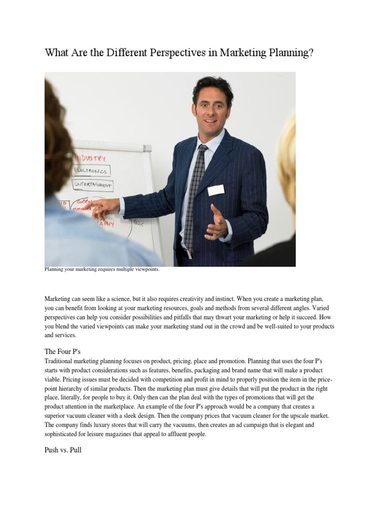 Different Perspectives in Marketing Planning | PDF | Marketing | Business