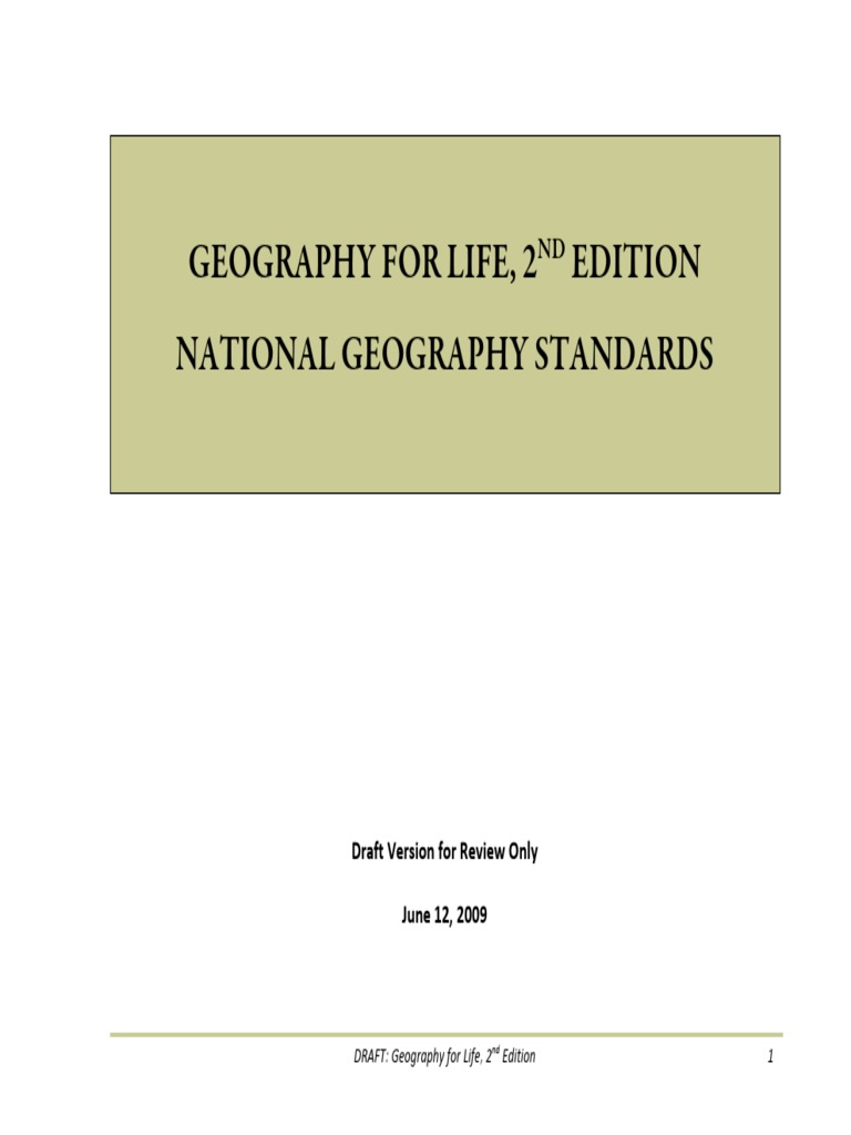 Geography for Life: 2nd Edition Standards | PDF | Geographic ...