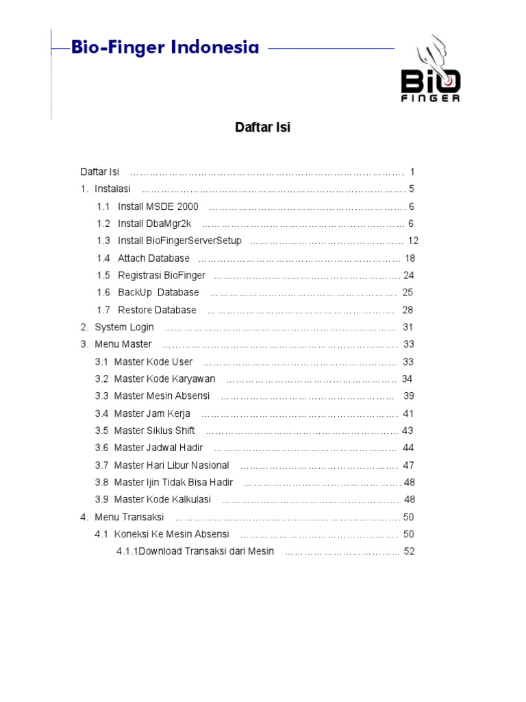 Bio Finger Manual | PDF | Komputer