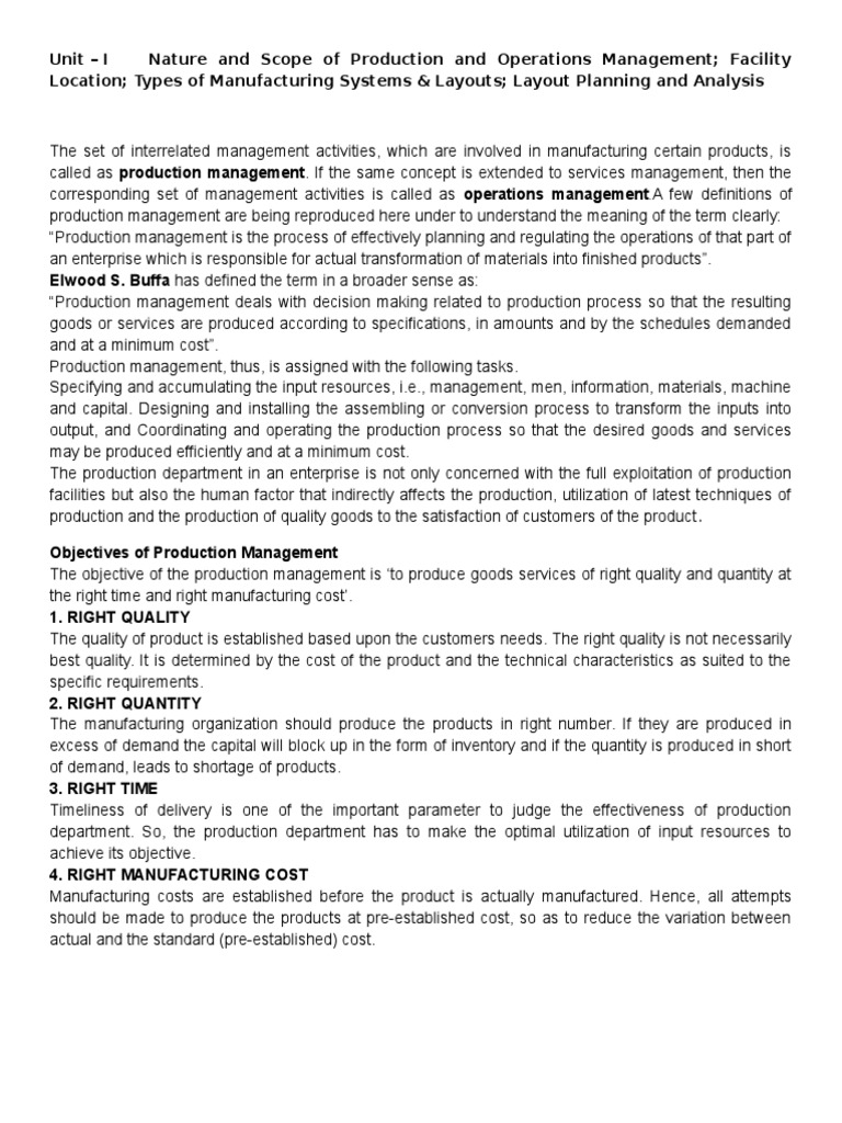 Production and Operations Managment | PDF | Operations Management ...
