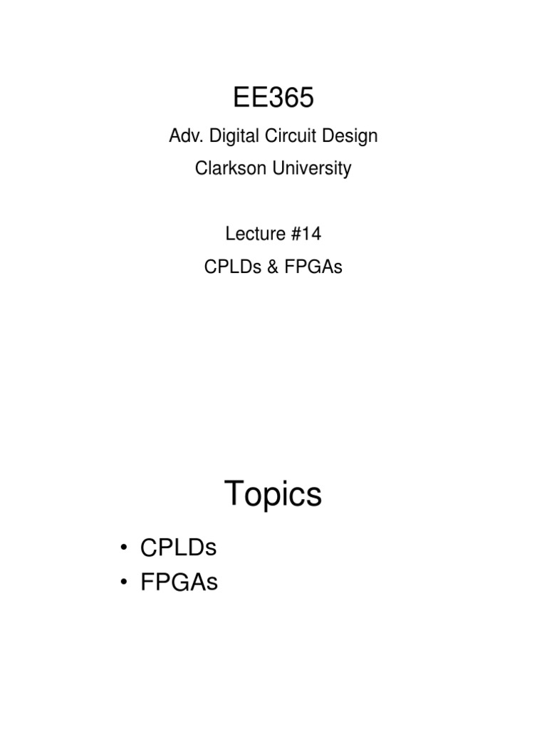 Adv. Digital Circuit Design Clarkson University | PDF | Field ...