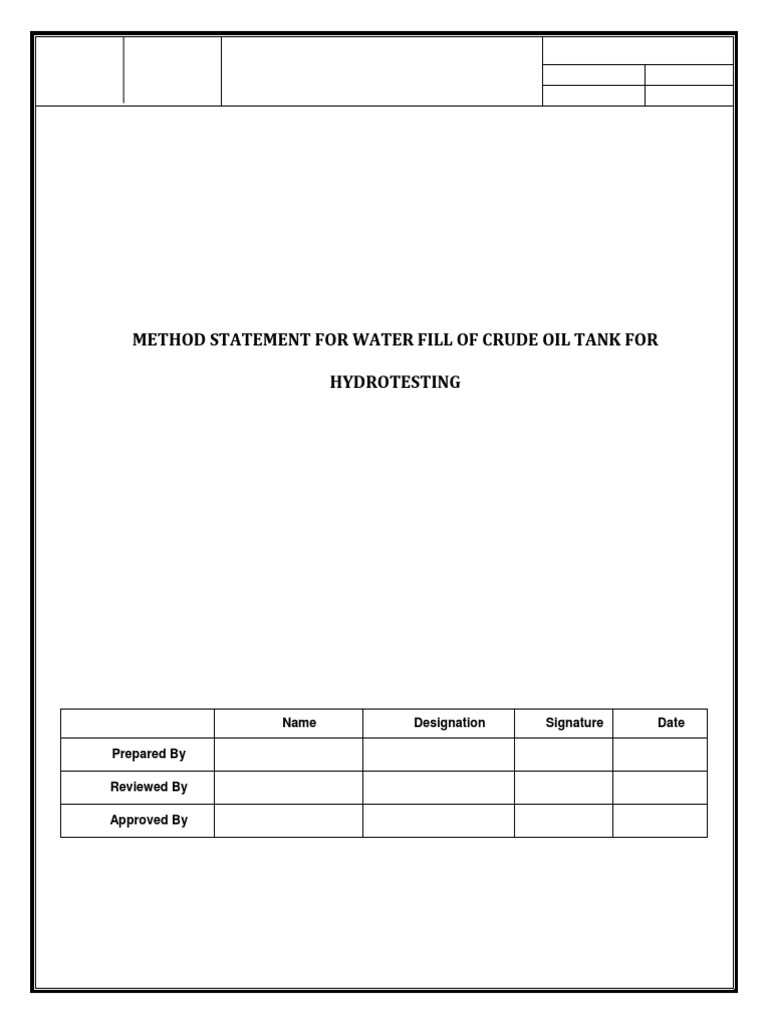 Method Statement For Water Fill | PDF | Personal Protective Equipment ...