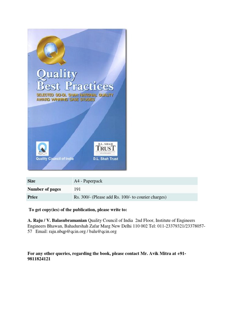 Quality Best Practices | PDF