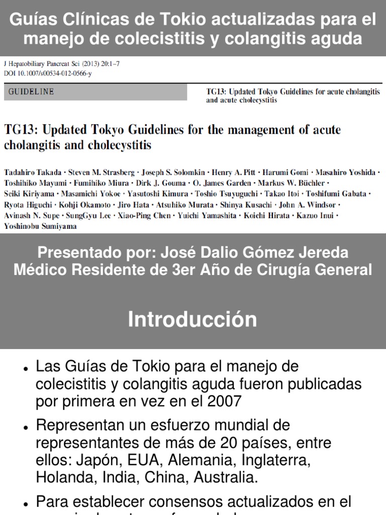 Guías Clínicas de Tokio Actualizadas Para El Manejo de Colecistitis y ...