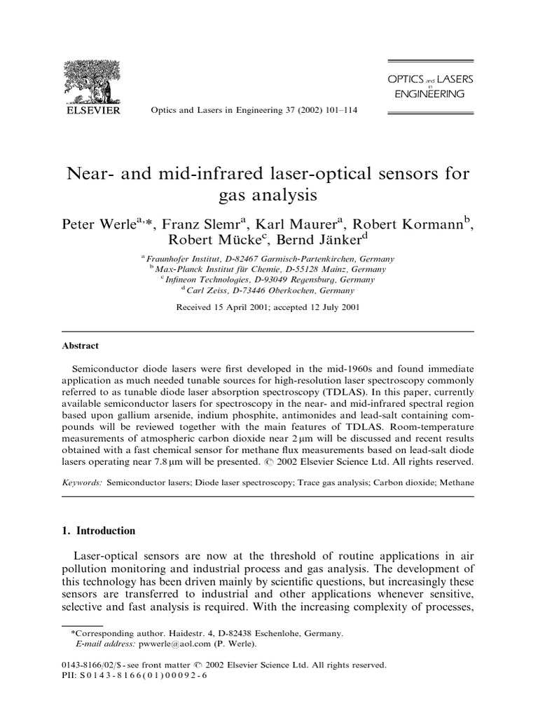 Werle PHD THESIS - MIT - 2002 | PDF | Laser | Absorption Spectroscopy