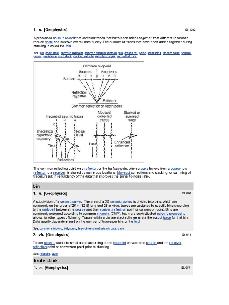 N. (Geophysics) : Seismic Record Noise Fold | PDF | Reflection ...
