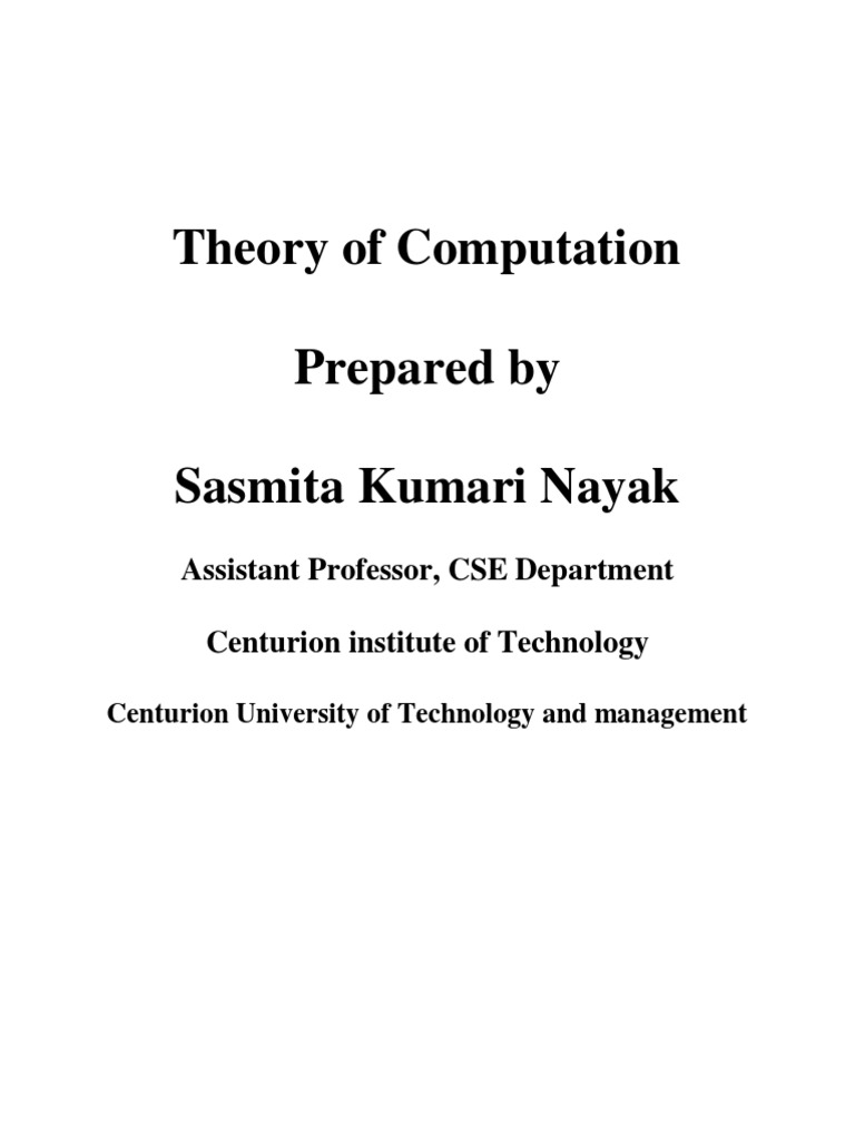 Automata Theory E-Content Document | PDF | Automata Theory | Formal Methods