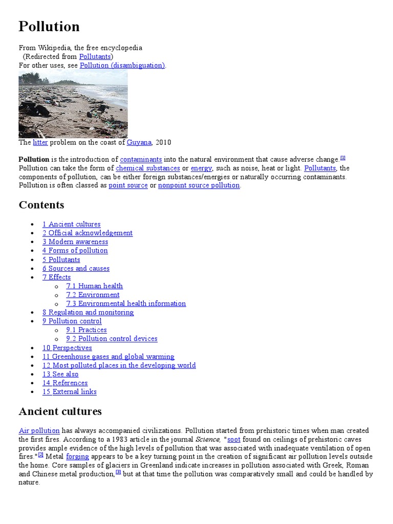 Pollution: Pollution Is The Introduction of | PDF | Pollution | Air ...