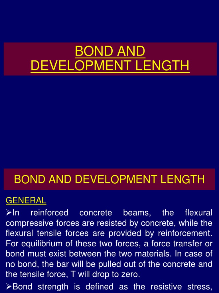 Bond and Development Length | PDF | Reinforced Concrete | Concrete