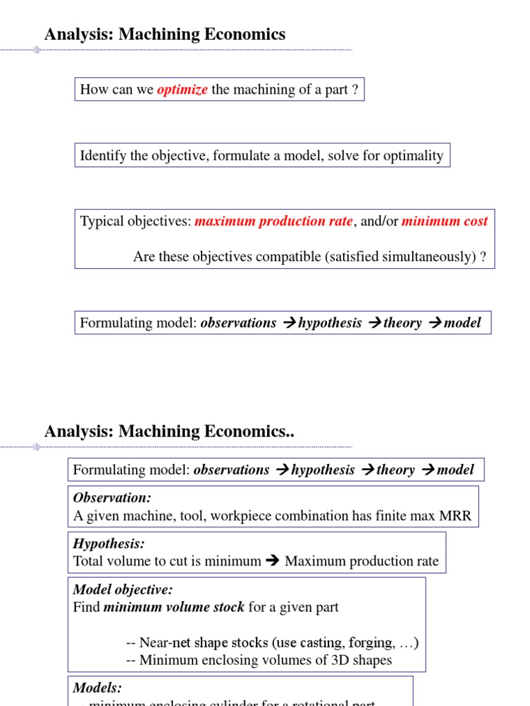 Optimizing Machining Economics | PDF | Machining | Mathematical ...