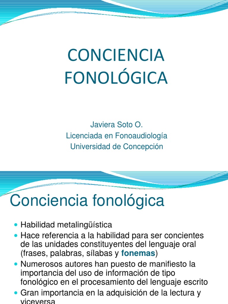 Conciencia Fonológica | PDF | Palabra | Sílaba