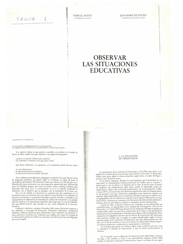 Postic - La Situación de Observador | PDF