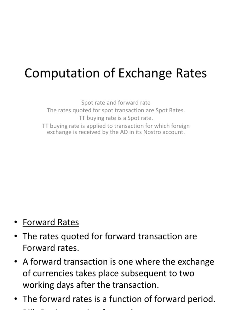 Computation of Exchange Rates | PDF | Exchange Rate | Foreign Exchange ...
