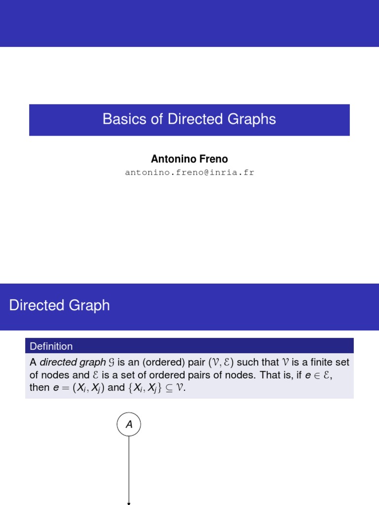 Basics of Directed Graphs: Antonino Freno | PDF | Graph Theory ...