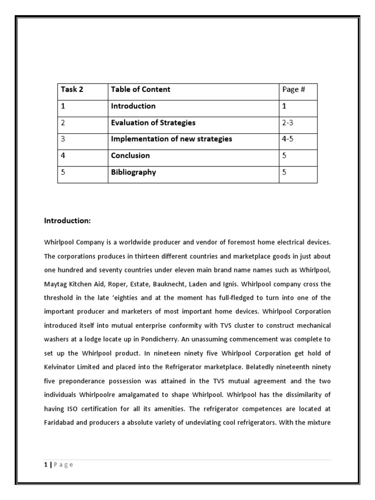 Whirlpool Management Strategy | PDF | Strategic Management | Innovation