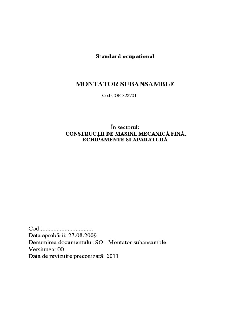 Montator Subansamble PDF | PDF