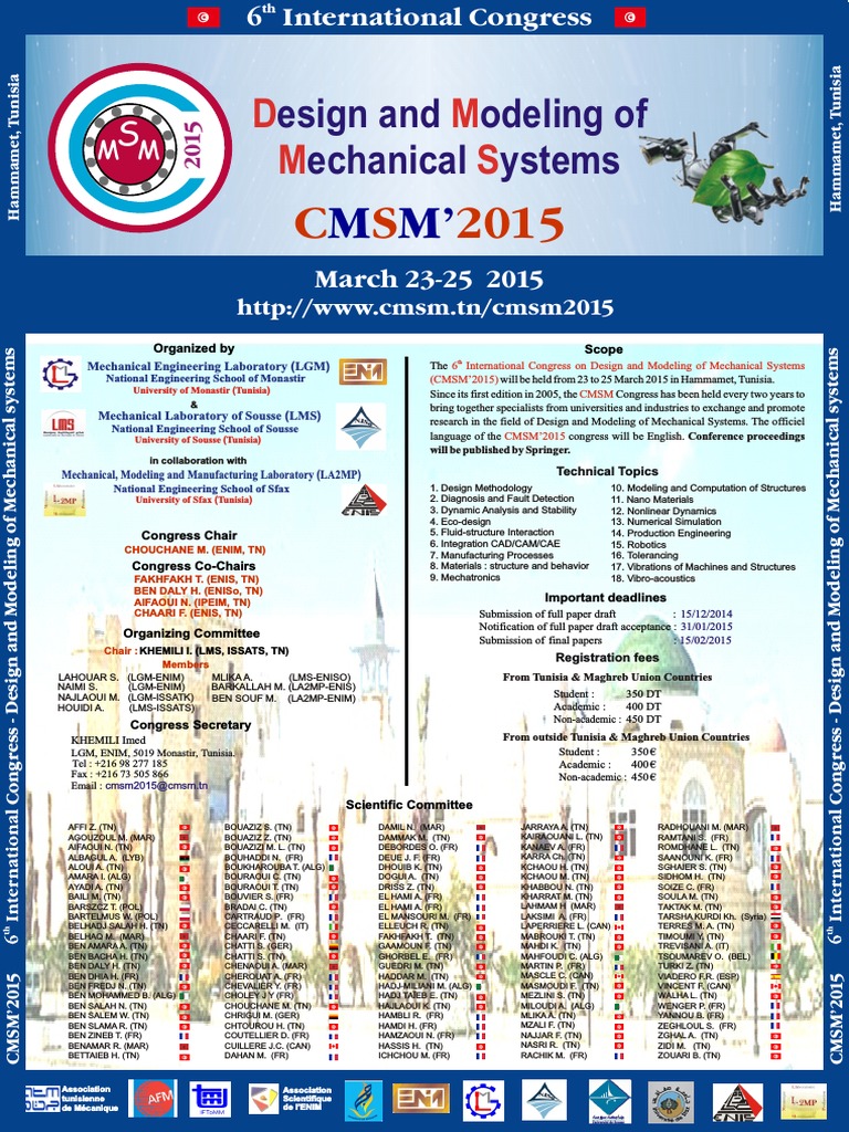 Affiche Cms M 2015 | PDF | Systems Theory | Mechanical Engineering