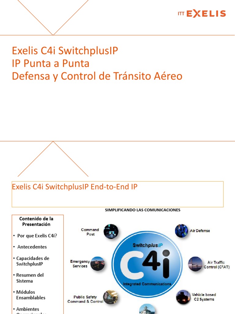 Exelis C4i End To End IP Area Defensa | PDF | Voz sobre IP | Software