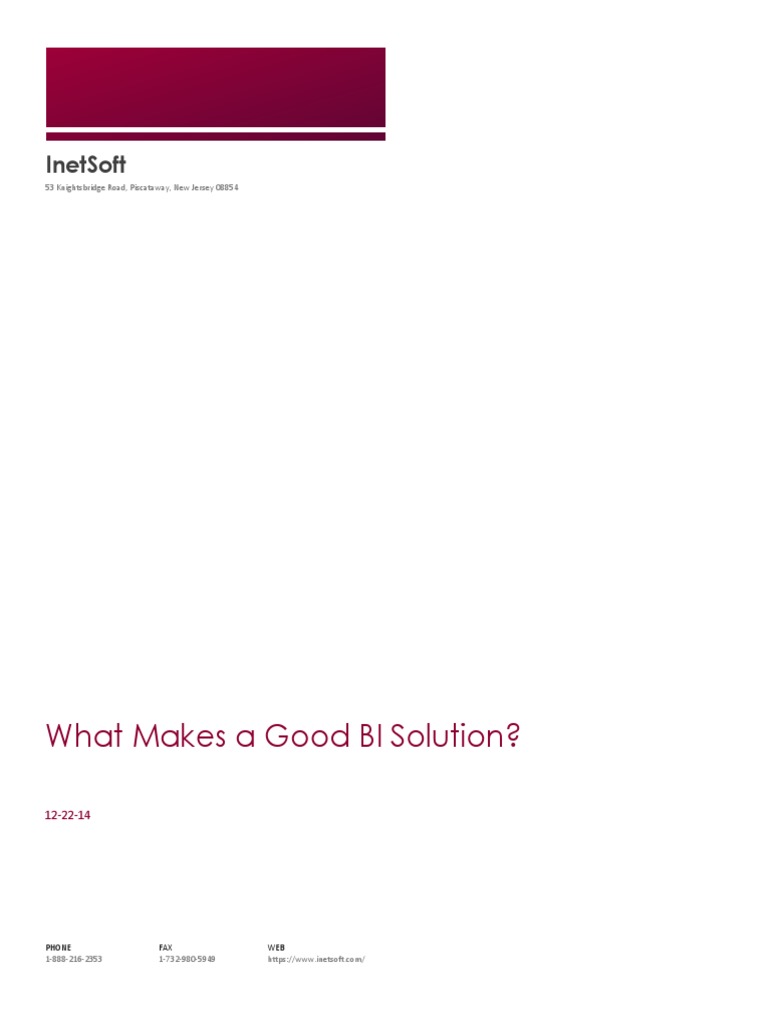 What Makes A Good BI Solution | PDF | Business Intelligence | Cloud ...