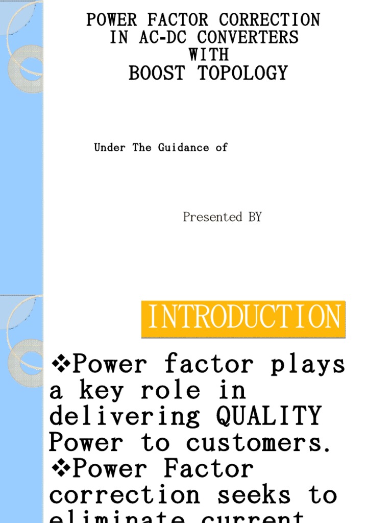 Power Factor Correction in Ac-Dc Converters With Boost Topology | PDF ...