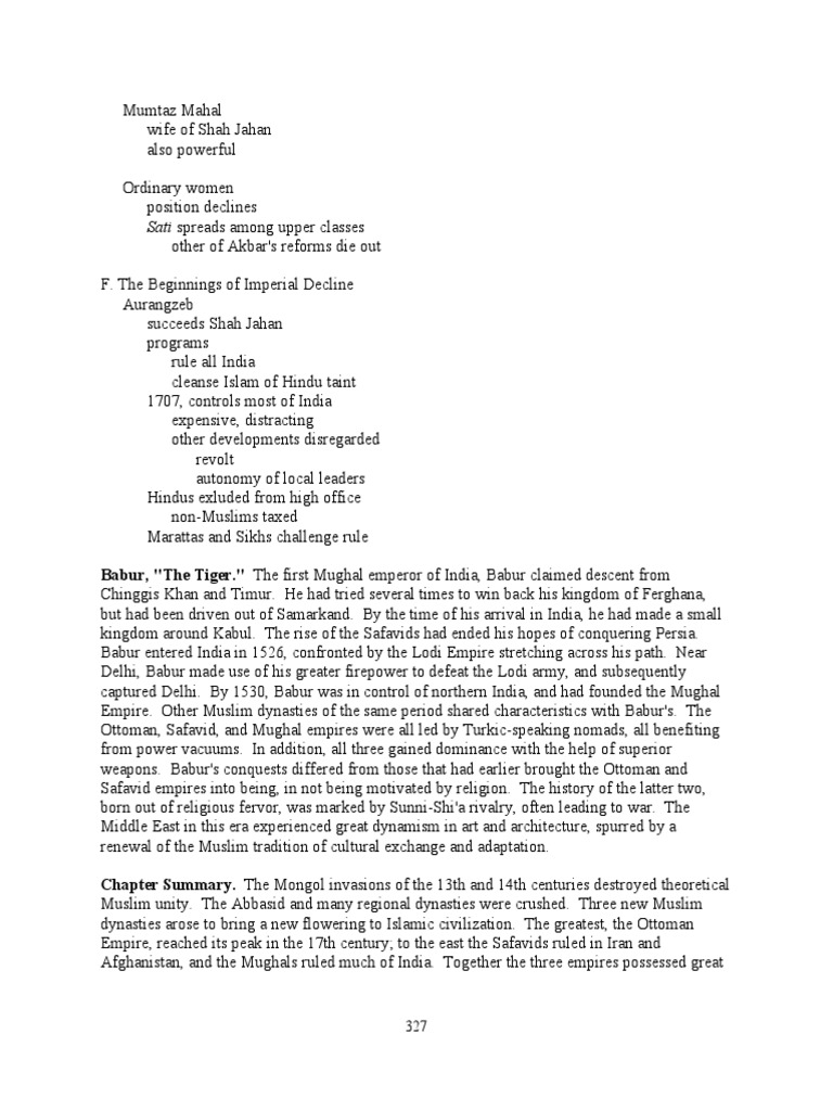 AP World History: Islamic Empires 1450-1750 Outline | PDF | Ottoman ...