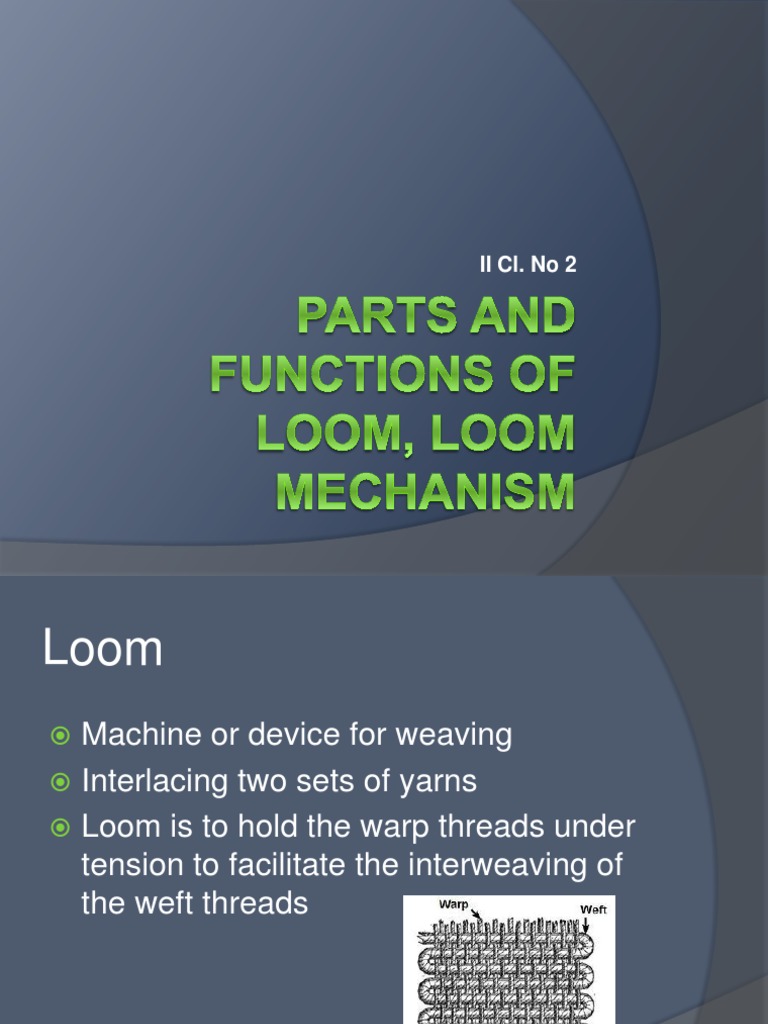 Parts and Functions of Loom, Loom Mechanism | PDF