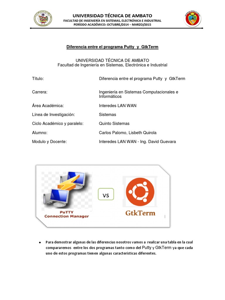 Diferencias Putty y GtkTerm PDF | PDF | Mac OS | Interfaz de línea de ...