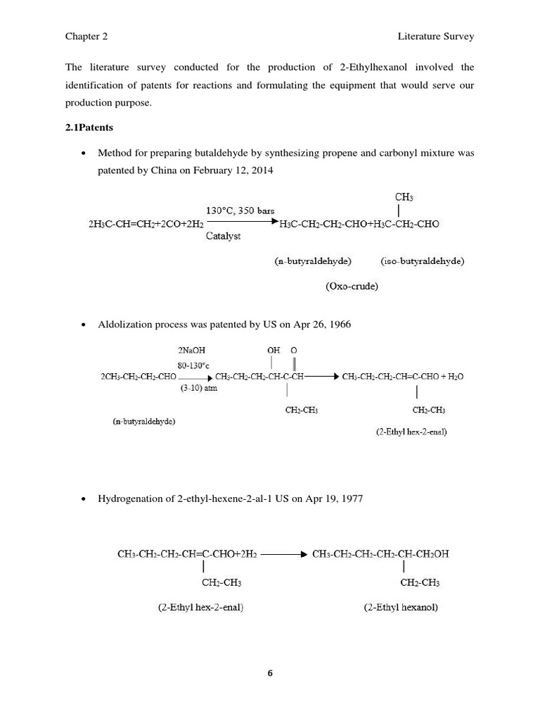 2-Ethylhexanol Production Process Overview | PDF | Distillation ...