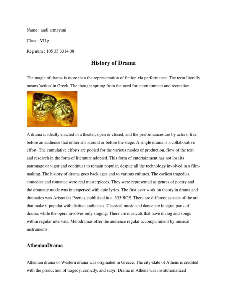 History of Drama | PDF | Tragedy | Play (Theatre)