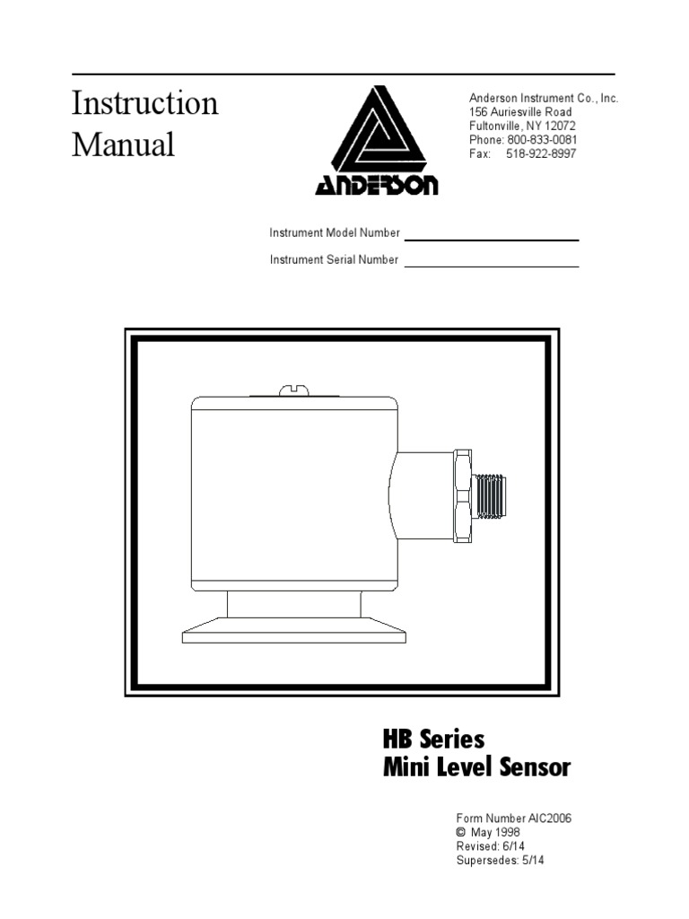 Sensor de Presion Anderson | PDF | Calibration | Electrical Wiring
