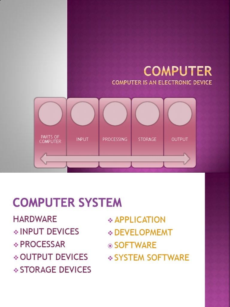 Parts of Computer Input Processing Storage Output | PDF | Computers