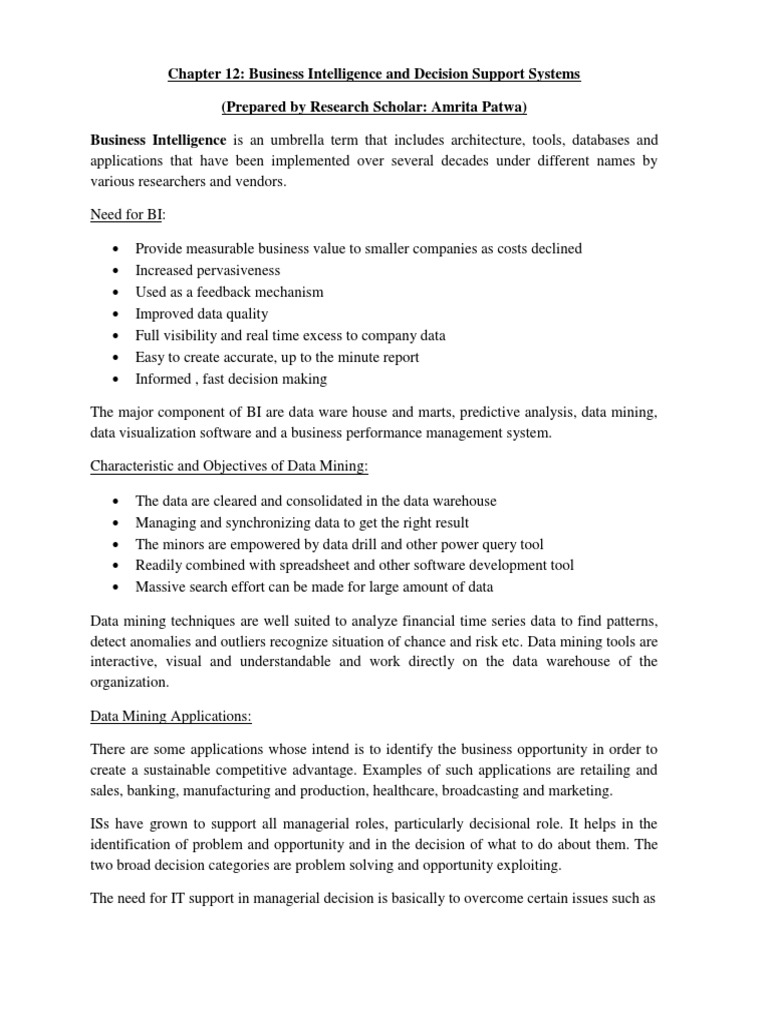 Management Information System Chapter 12 Notes | PDF | Business ...