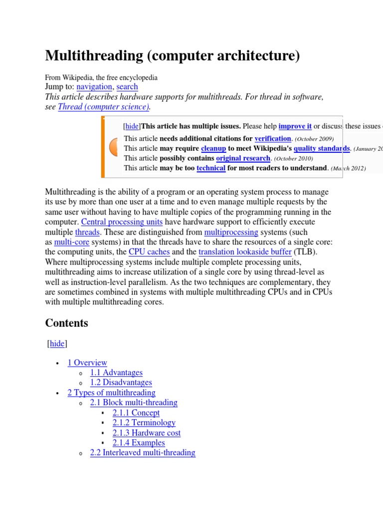 Multi Threading Pdf Thread Computing Computing Infrastructure